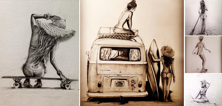 Zoom sur les oeuvres de James Fryer : surfeur, pompier et artiste