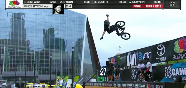 X-Games 2017 : Vince Byron s'empare de l'or en BMX Vert