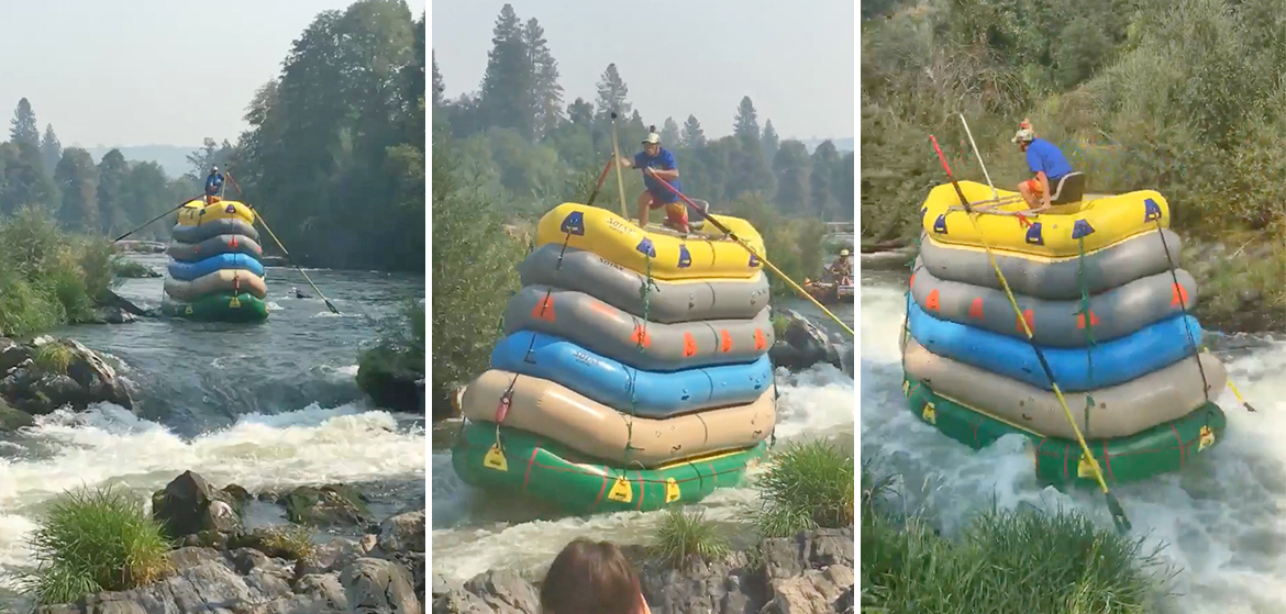 Défi du jour : Faire du rafting avec six rafts