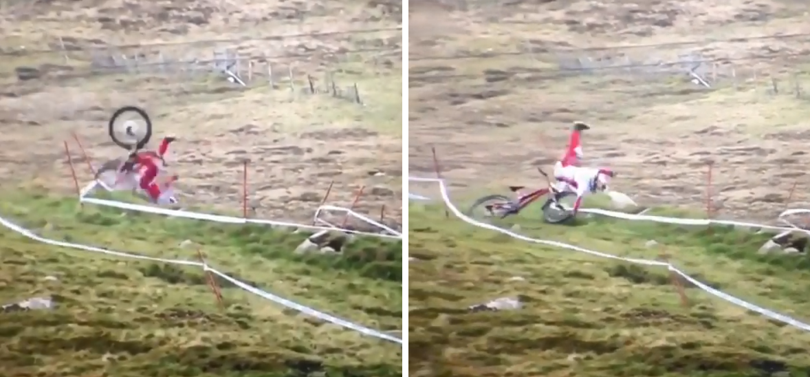 L’énorme crash d’Aaron Gwin à Fort William en VTT descente