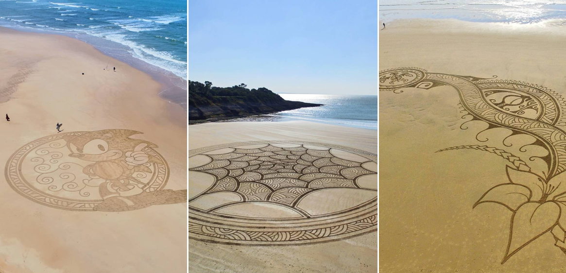 Les superbes dessins sur sable de l’artiste Jben