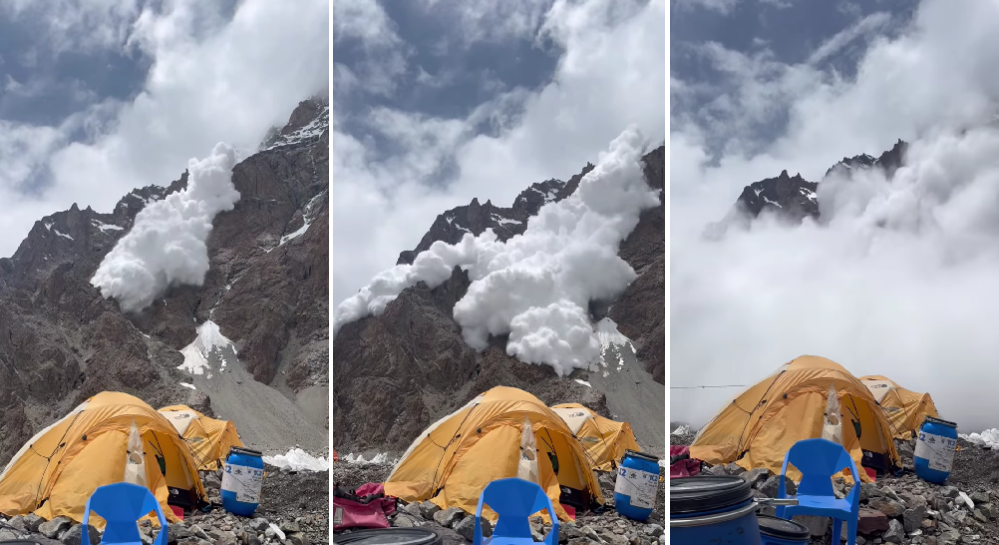 Vidéo : Une impressionnante avalanche filmée au K2