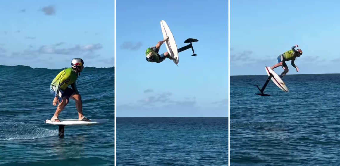 800 tentatives avant de poser le premier double backflip en surf foil